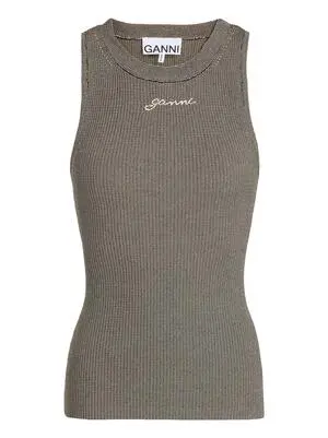 GANNI GANNI Ribbed-Knit Tank