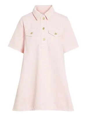 GANNI Denim Mini Shirt Dress - Pastel Pink