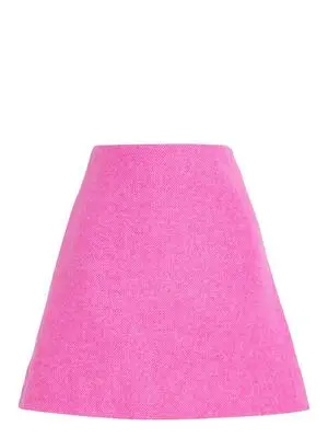 GANNI GANNI Wool-Blend Mini Skirt Bright Pink