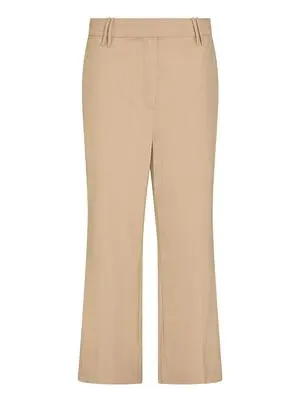 GANNI Cropped Woven Pants - Sand