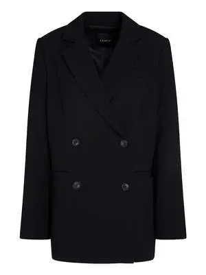 A.emery A.EMERY Belen Double-Breasted Crepon Blazer Black