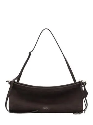 Alaïa Le Click Medium Suede Shoulder Bag - Anthracite