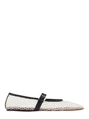 Paris Texas Sveva Net Ballerina Flats - White/black