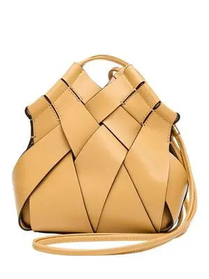 Ulla Johnson Charlotte Woven Leather Crossbody Bag Bisque