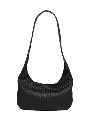 Bottega Veneta Intrecciato Leather Crossbody Bag - Black