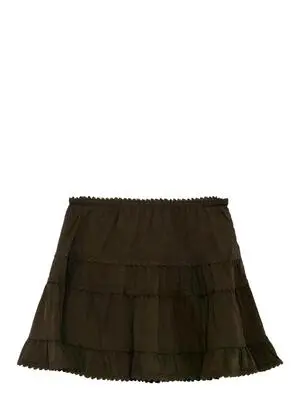 TOUT A COUP Tiered Mini Skirt - Grey