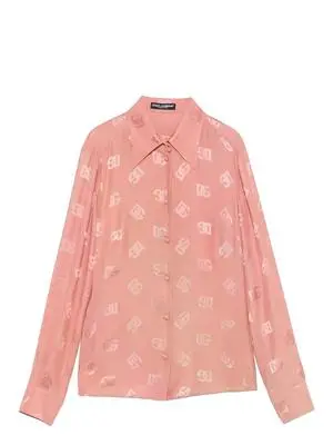 Dolce & Gabbana Logo-jacquard Shirt - Pink