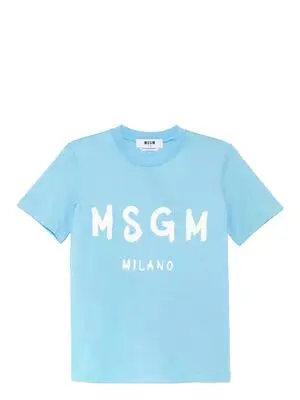 MSGM Logo-print T-shirt - Blue