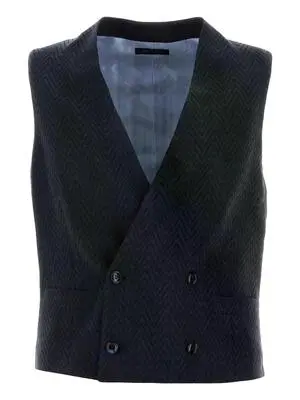 Giorgio Armani Zigzag Waistcoat - Blue