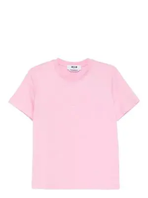 MSGM Logo-embroidered T-shirt - Pink