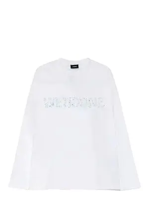 We11Done Sparkle-logo T-shirt - White