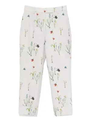 Thom Browne Botanical-flower Printed Trousers - Grey