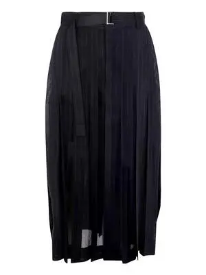 Sacai Pinstriped Midi Skirt - Black