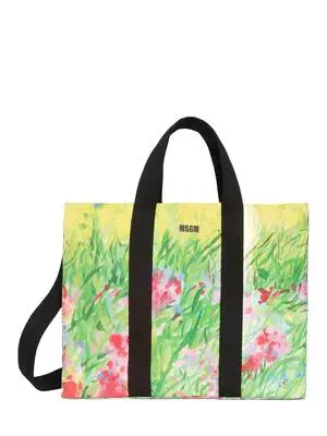 MSGM Printed Tote Bag - Green