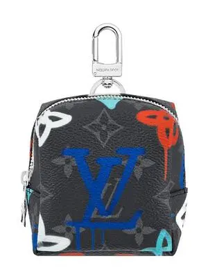 LOUIS VUITTON Squared Pouch Key Holder And Bag Charm Lv Graffiti Multicolor