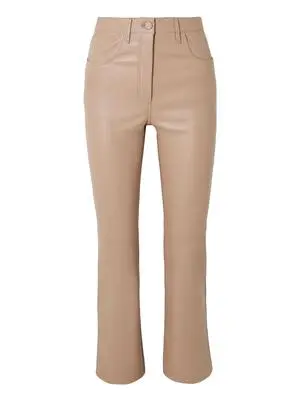 JOSEPH Duke Cropped Straight-leg Leather Pants - Neutrals