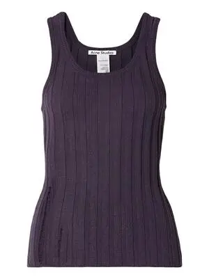 Acne Studios Distressed Ribbed Tank - Purple