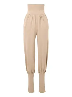 Altuzarra Xander Mulberry Silk And Cotton-blend Tapered Pants - Neutrals