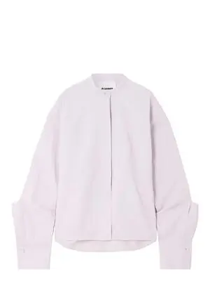 JIL SANDER Paneled Linen Shirt - Purple