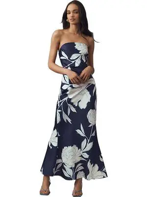 Significant Other Lucile Strapless Fit & Flare Maxi Dress - Cobalt Fleur