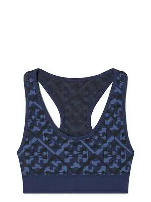 Tory Burch Prismatic T Monogram Jacquard Seamless Bra - Dark Blue Prismatic T Monogram