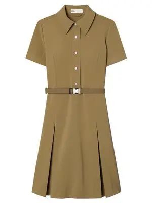 Tory Burch Ivory Half-Sleeve Golf Dress Olive