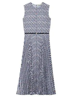 Tory Burch Printed Twill Dress - Blue Candy Dots