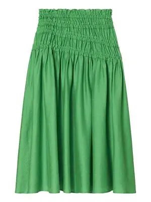 Tory Burch Smocked Viscose Skirt - Spring Jade
