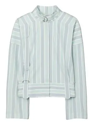 Tory Burch Tory Burch Cotton Striped Shirt Blue Classic Striped Oxford