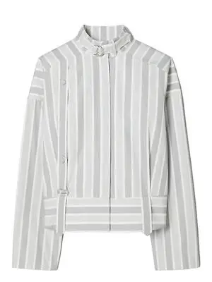Tory Burch Tory Burch Cotton Striped Shirt Gray Classic Striped