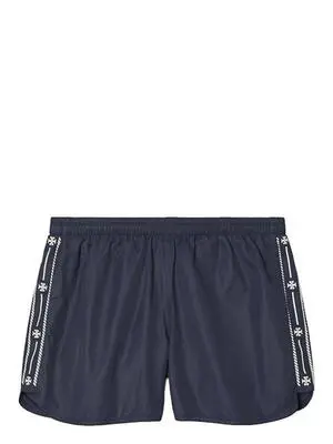 Tory Burch Embroidered Logo Nylon Short - Deep Navy