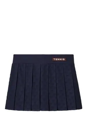 Tory Burch Terry Jacquard Mini Tennis Skirt - Tory Navy