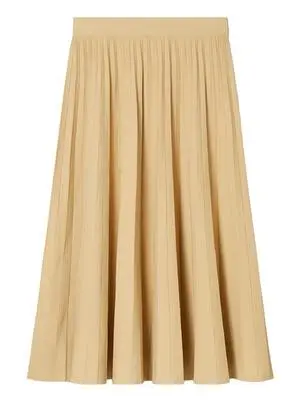 Tory Burch Pleated Viscose Skirt - Beige