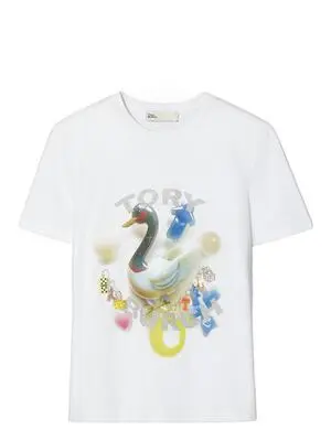 Tory Burch Lucky Duck T-shirt - White Charm Duck T-shirt