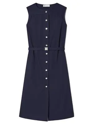 Tory Burch Cotton Poplin Dress - Medium Navy
