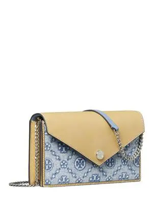 TORY BURCH Tory Burch T Monogram Denim Envelope Crossbody