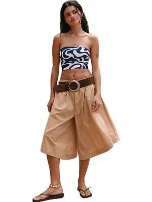 Free People Lucca Culotte Shorts - Iced Coffee