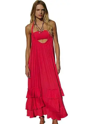 Free People Kauri Maxi Dress Tart Berry