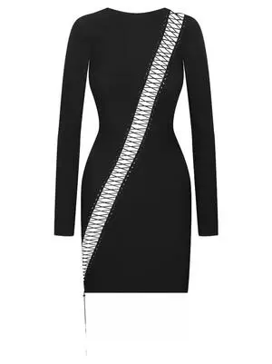MAISON CLOSE Nuit Fauve Long-sleeve Mini Dress - Black