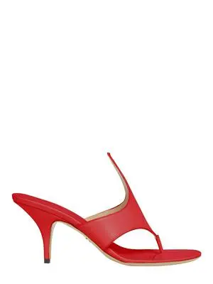 FERRAGAMO Lyrai Leather Sandals Flame Red
