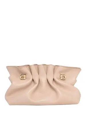 FERRAGAMO Small Gancio Piercing Shoulder Bag Plaster