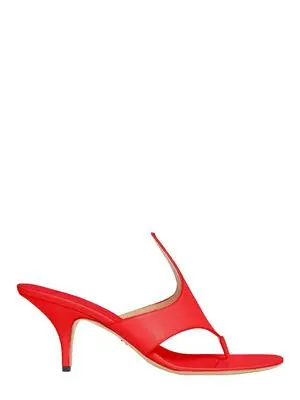 FERRAGAMO Lyrai Leather Sandals - Flame Red