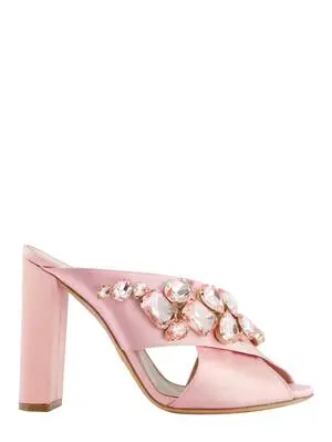 Giambattista Valli Crystal-embellished Mules - Pink