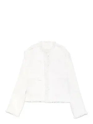 Sacai Distressed Denim Jacket - White