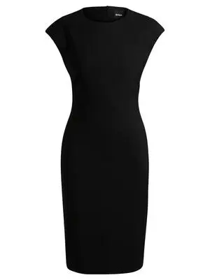BOSS Virgin Wool Knee-length Dress - Black