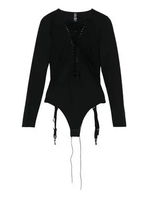 MAISON CLOSE Nuit Infinie Thong Bodysuit - Black