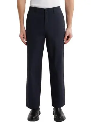 FRAME Relaxed Fit Cotton Twill Pants - Dark Navy