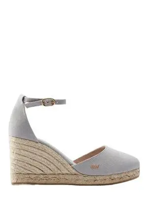 VISCATA Canvas Espadrille Wedges - Ash Grey