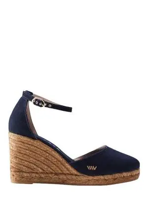 VISCATA Canvas Espadrille Wedges - Black