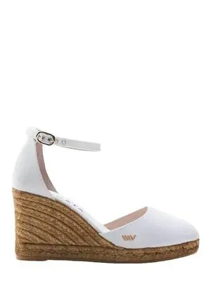 VISCATA Estartit Canvas Espadrille Wedges - White